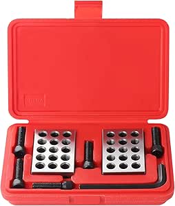 HSEAMALL 1-2-3 Blocks Precision Steel Parallel Blocks 23 Holes 1" x 2 ...