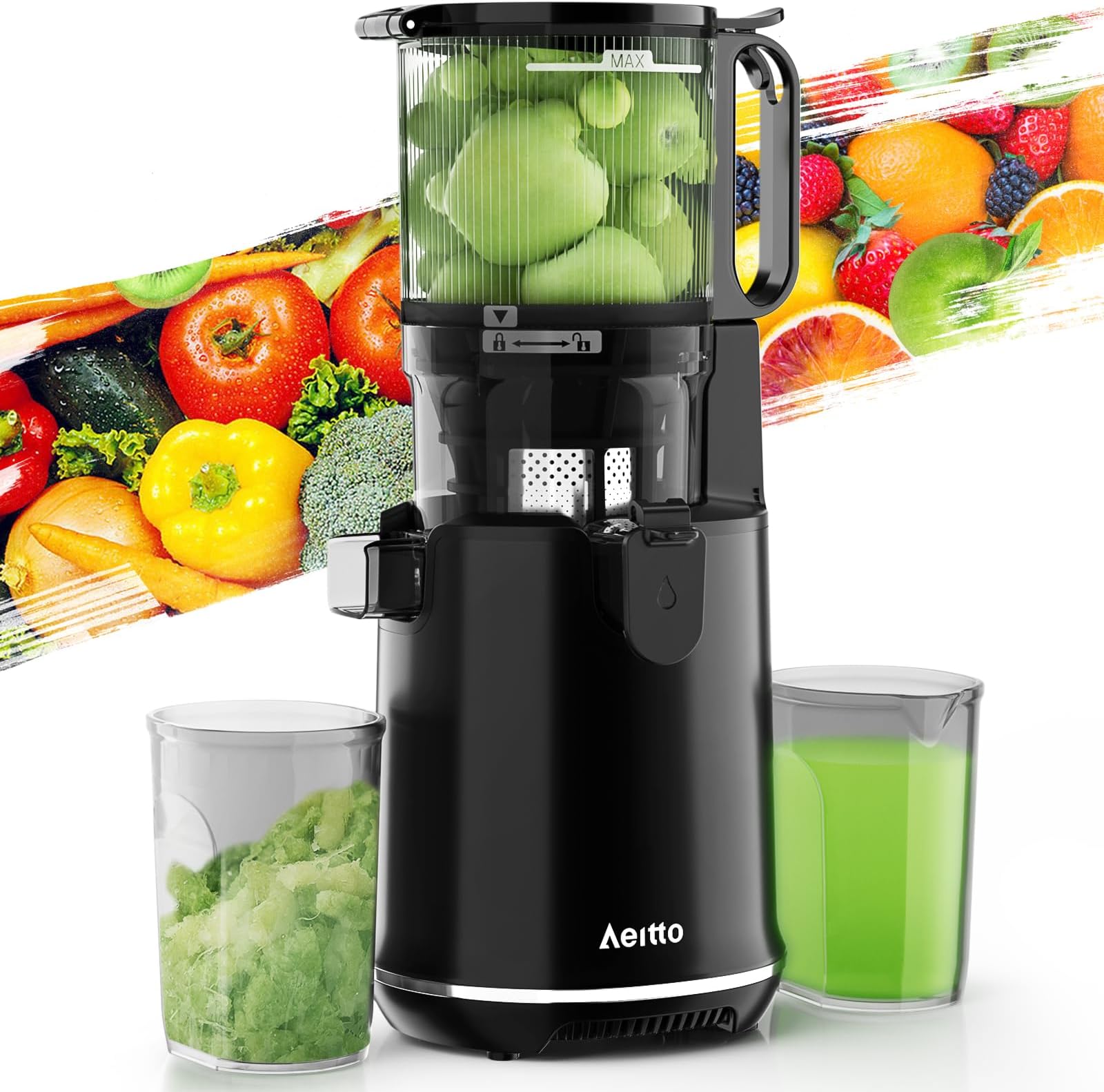 Amazon.com: Aeitto Cold Press Juicer, Juicer Machines with Large Feed ...