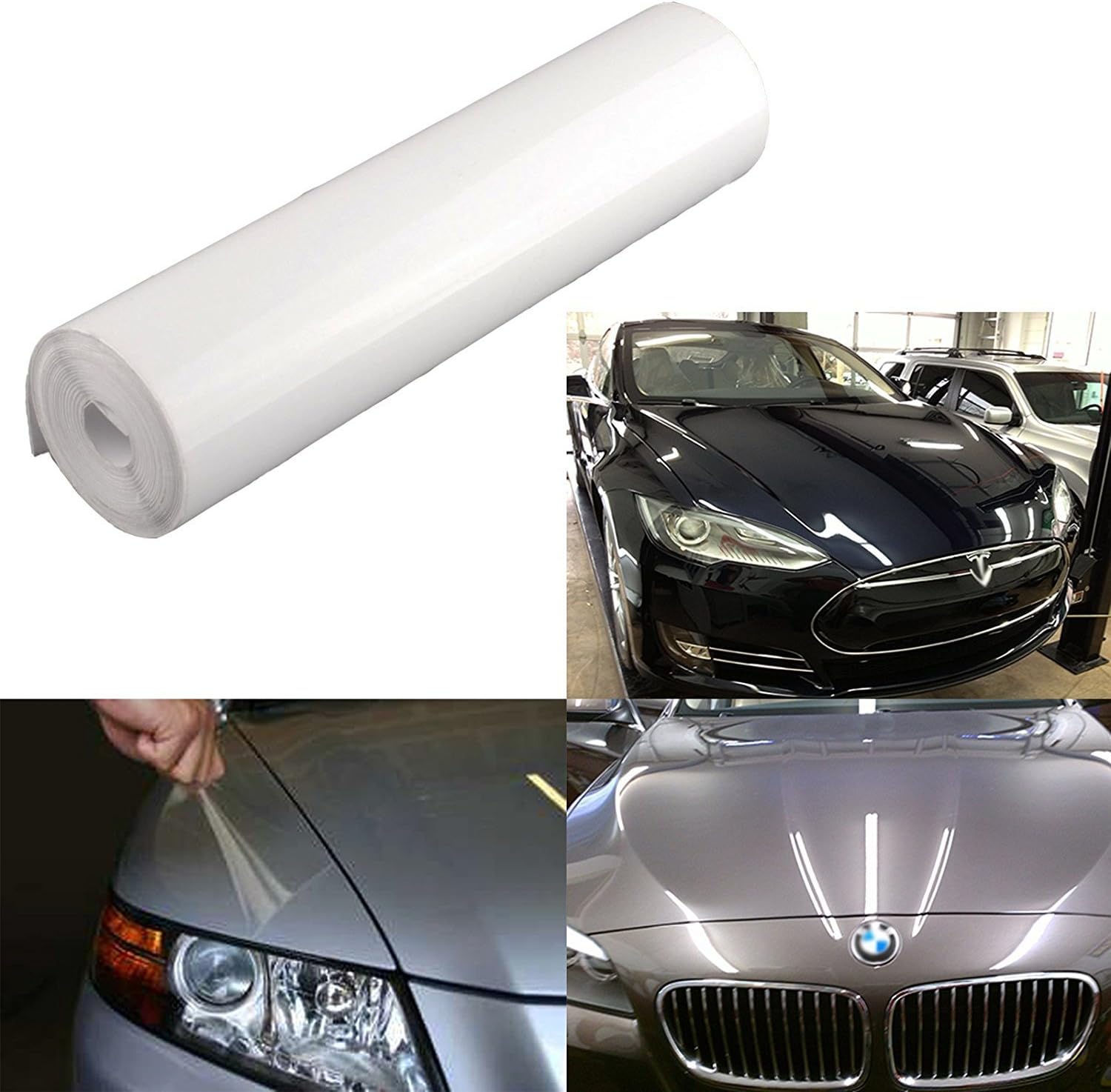 Amazon.com: Xotic Tech 12" x 49" Clear Headlight Bumper Hood Paint ...