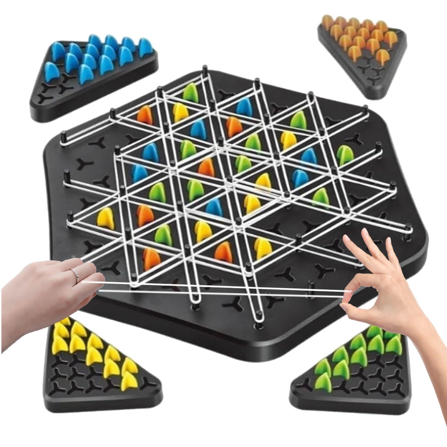 Buy Hexagon Elastic String Strategy Board Game – Brain Teaser Puzzle ...