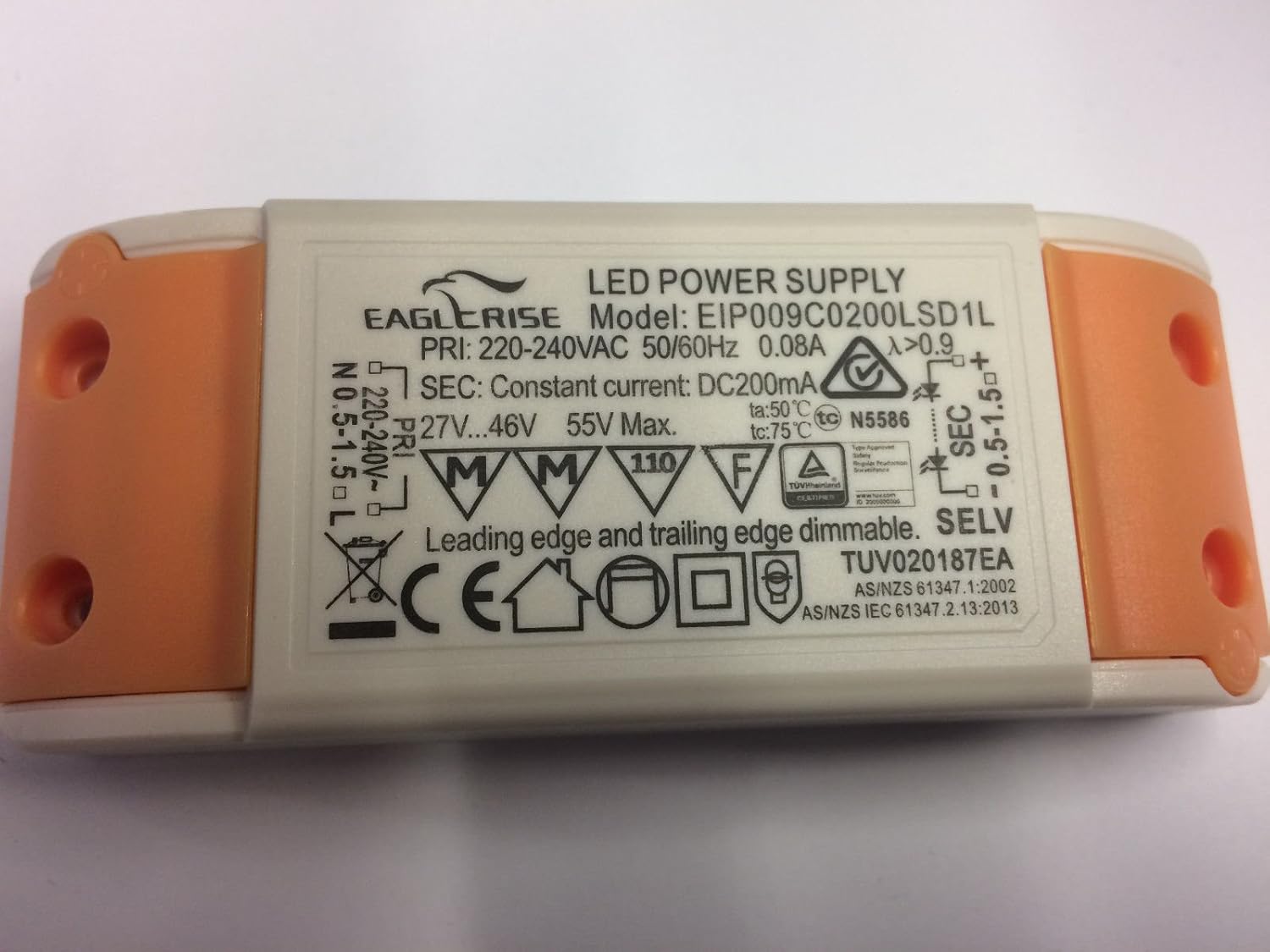 Eaglerise EIP009C0200LSD1L LED Driver Dimmable 9W 200 mA 27 V 46 V ...