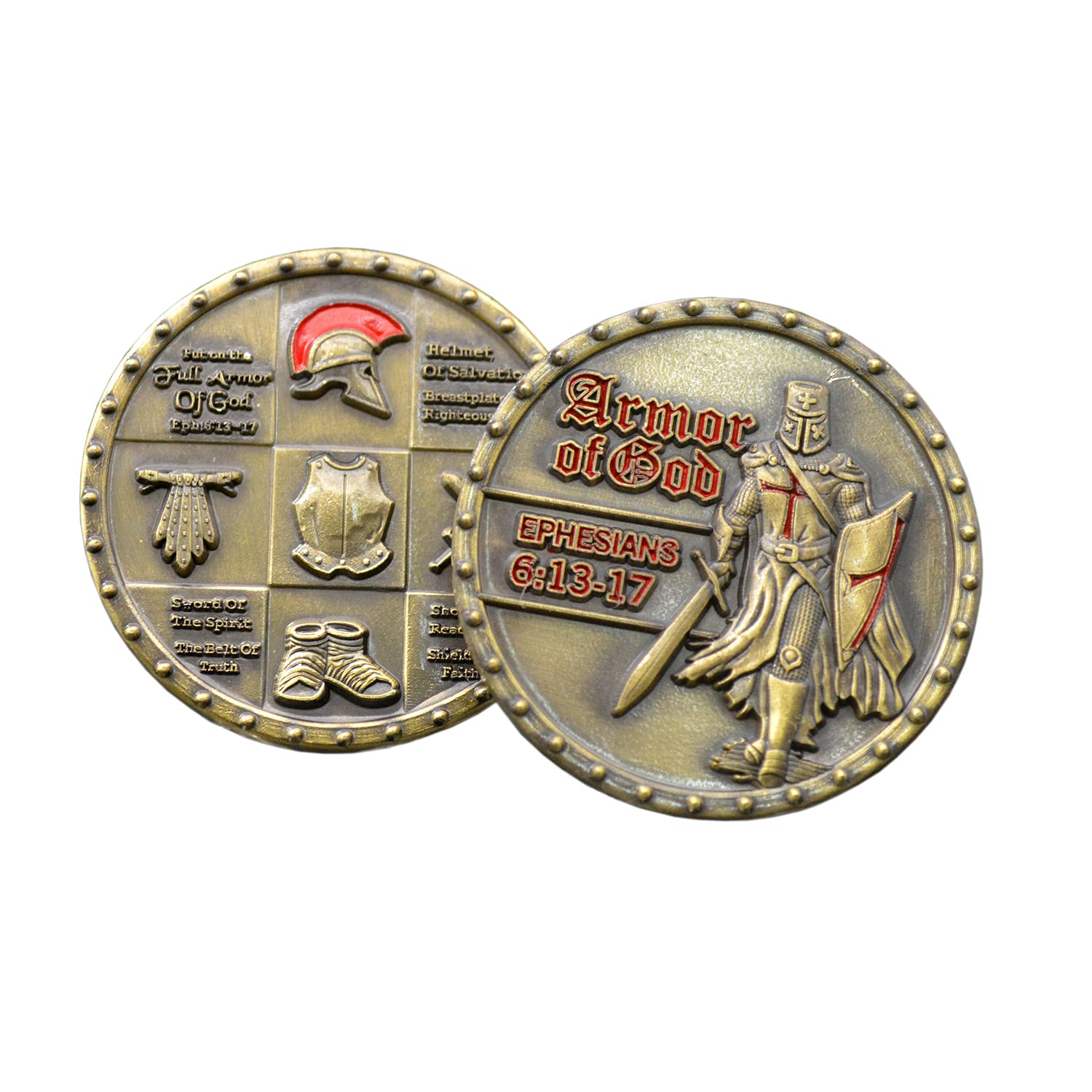 Buy WOERDA Armor of God Challenge Coin EPH 6:13-17 3D Prayer Coin ...