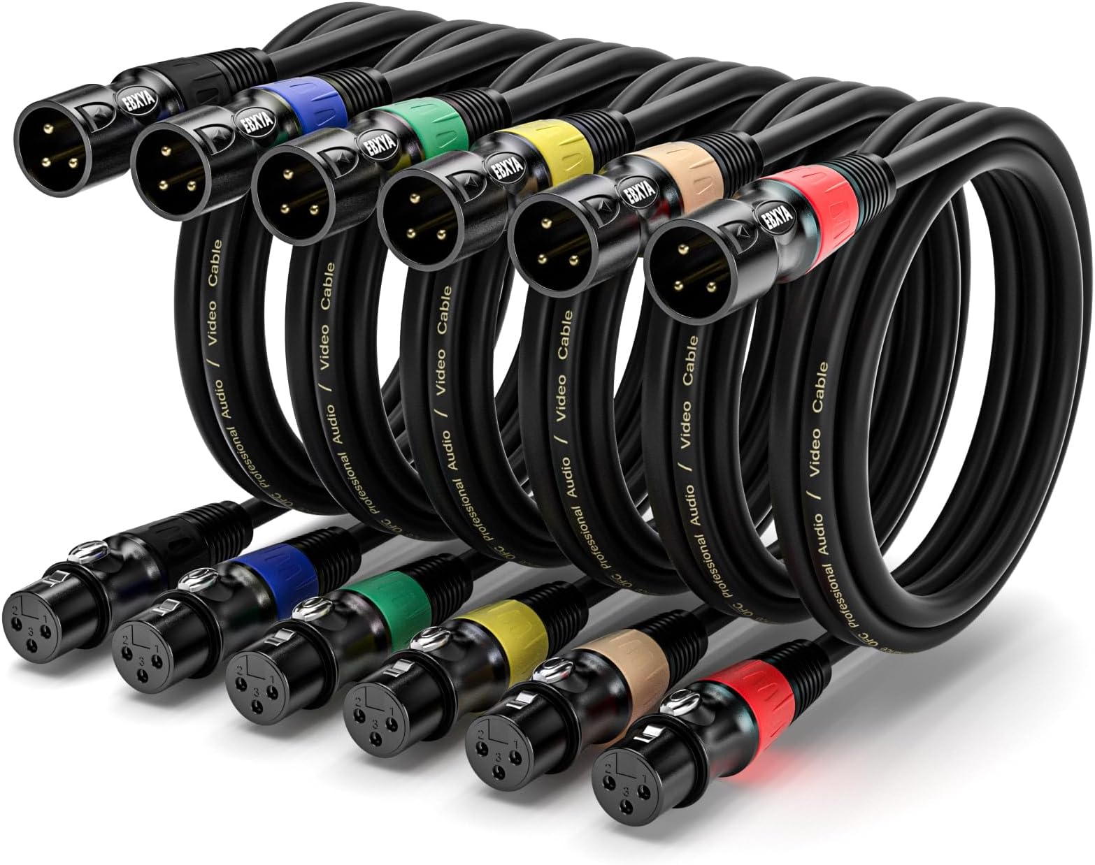 Amazon.com: EBXYA XLR Cables, 10 Feet 6-Pack XLR Male to Female ...