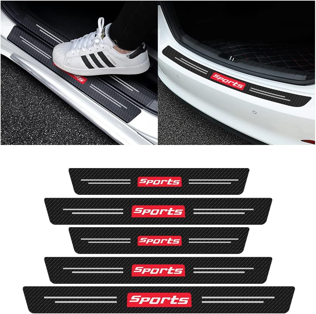 Amazon.com: 4PCS Car Door Sill Protector and 1PCS Rear Bumper Guard ...