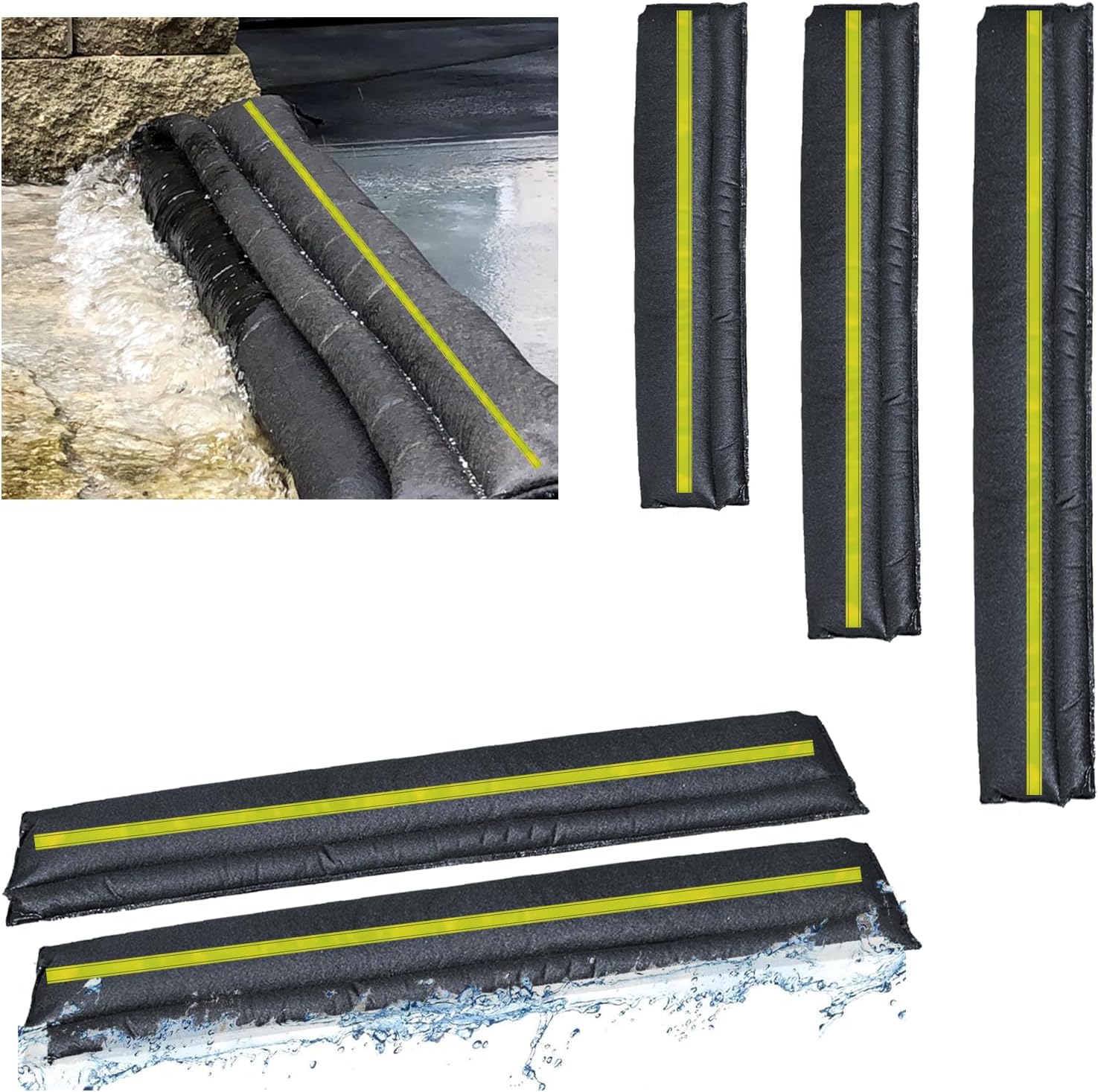 Estresen 5FT-4Pack Water Leak Absorber, Water Barrier for Flooding ...