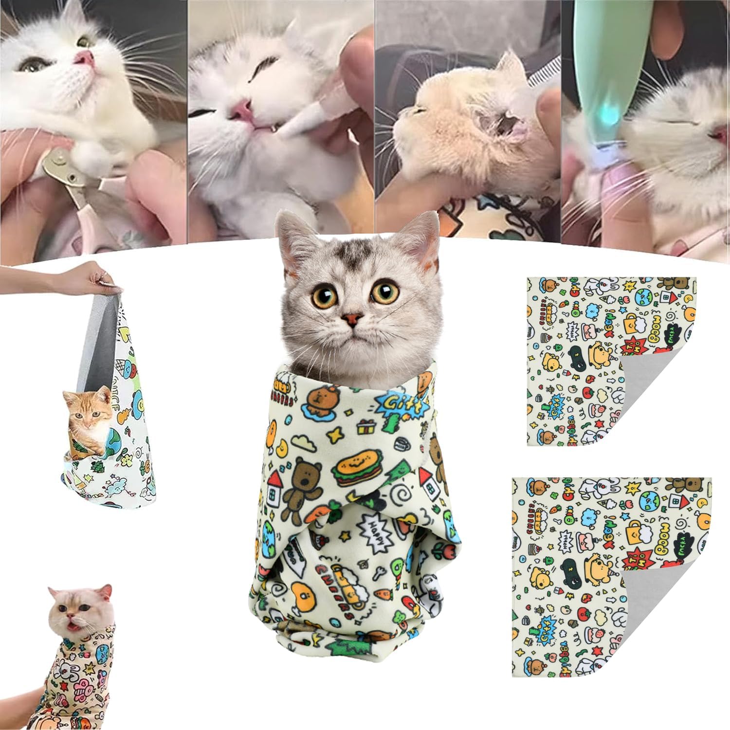 Amazon.com : Denir Bonee Cat Grooming Wrap, Cat Restraint Calming Wrap ...