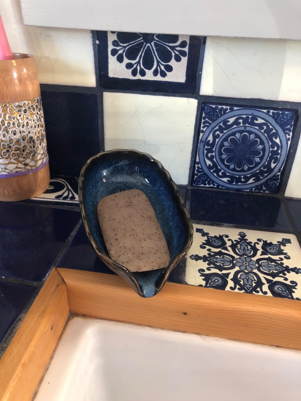 Amazon.com: Floatant Soap Dish, Ceramic Dish Soap Holder, Self Draining ...