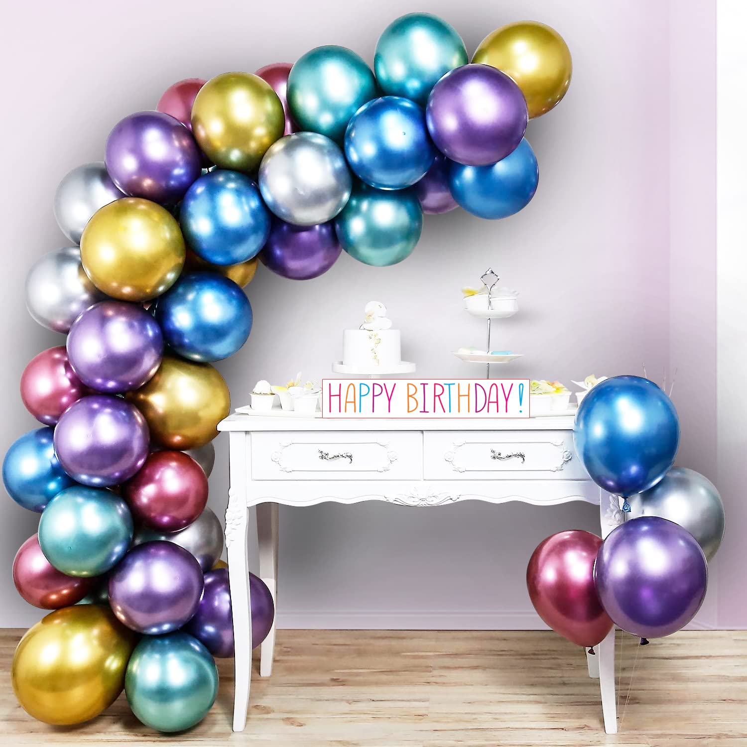 Party Propz Multicolor Chrome Balloons Combo - 30Pcs Chrome Balloons ...