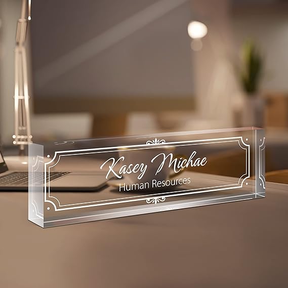Amazon.com: Gowelly Office Engraved Name Plates for Desk |Desk Name ...