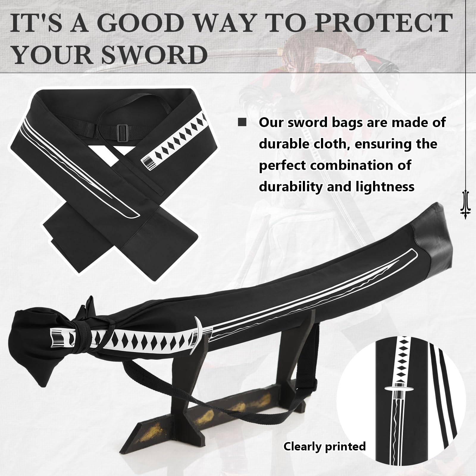 Snapklik.com : Patelai Sword Bag Katana Carrying Bag Black Ninja Sword ...