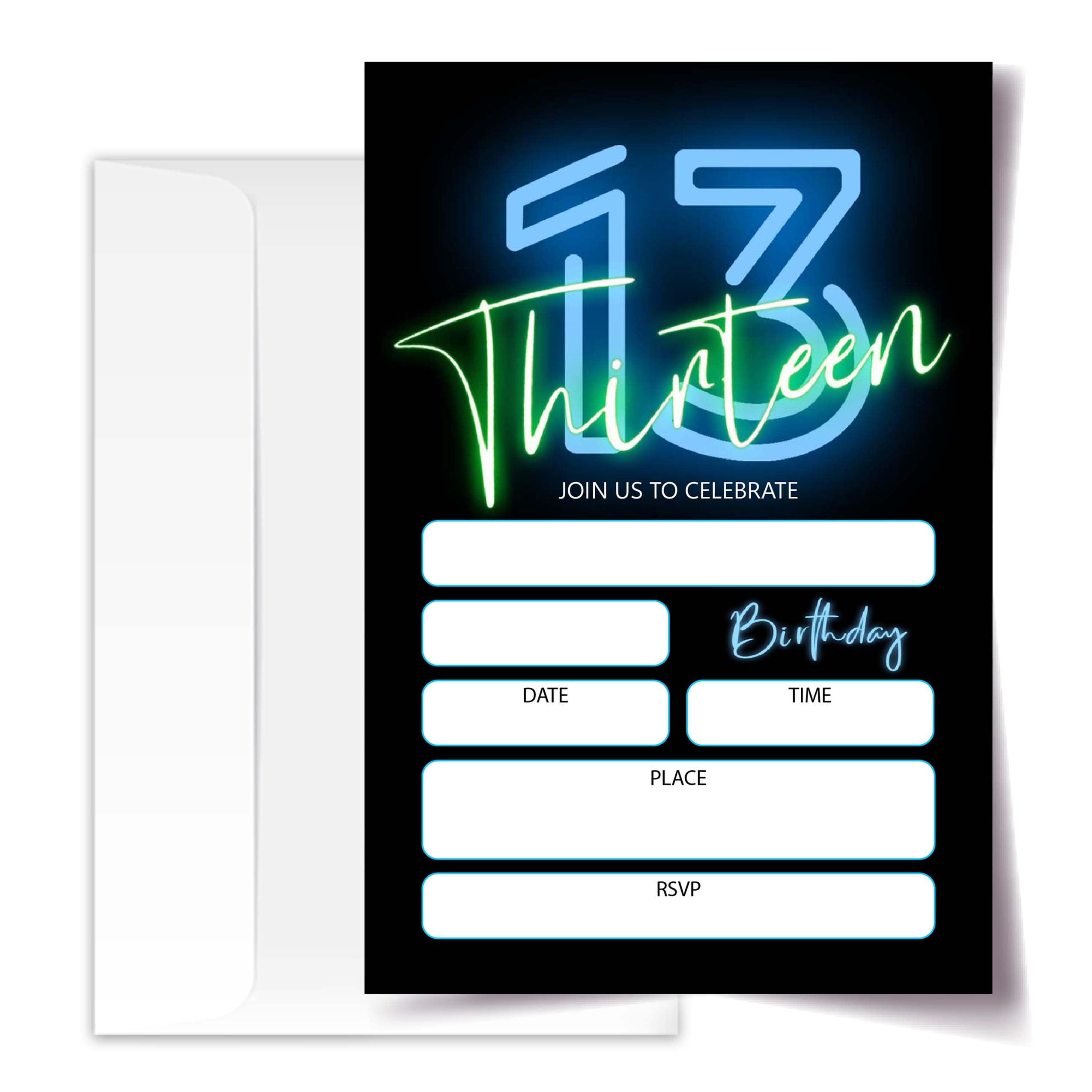 Happy 13th Birthday Boy Invitations