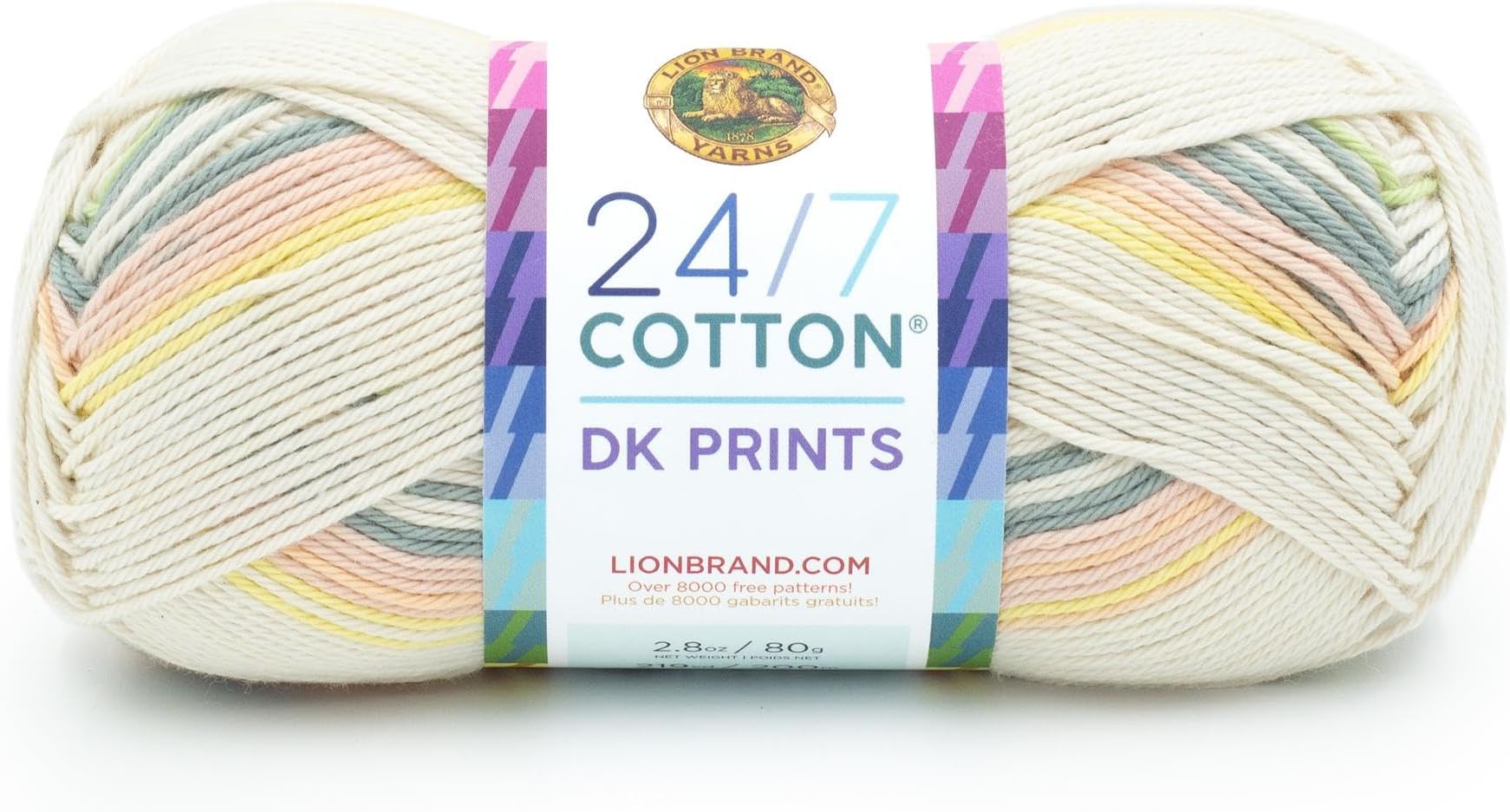 Amazon.com: Lion Brand Yarn 24/7 Cotton Dk Yarn, 1 Pack, Seaglass
