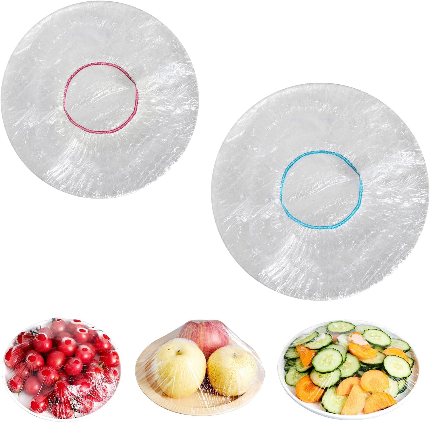 Amazon.com: MICOOO 200 Pcs Plastic Bowl Covers Reusable Plastic Wrap ...