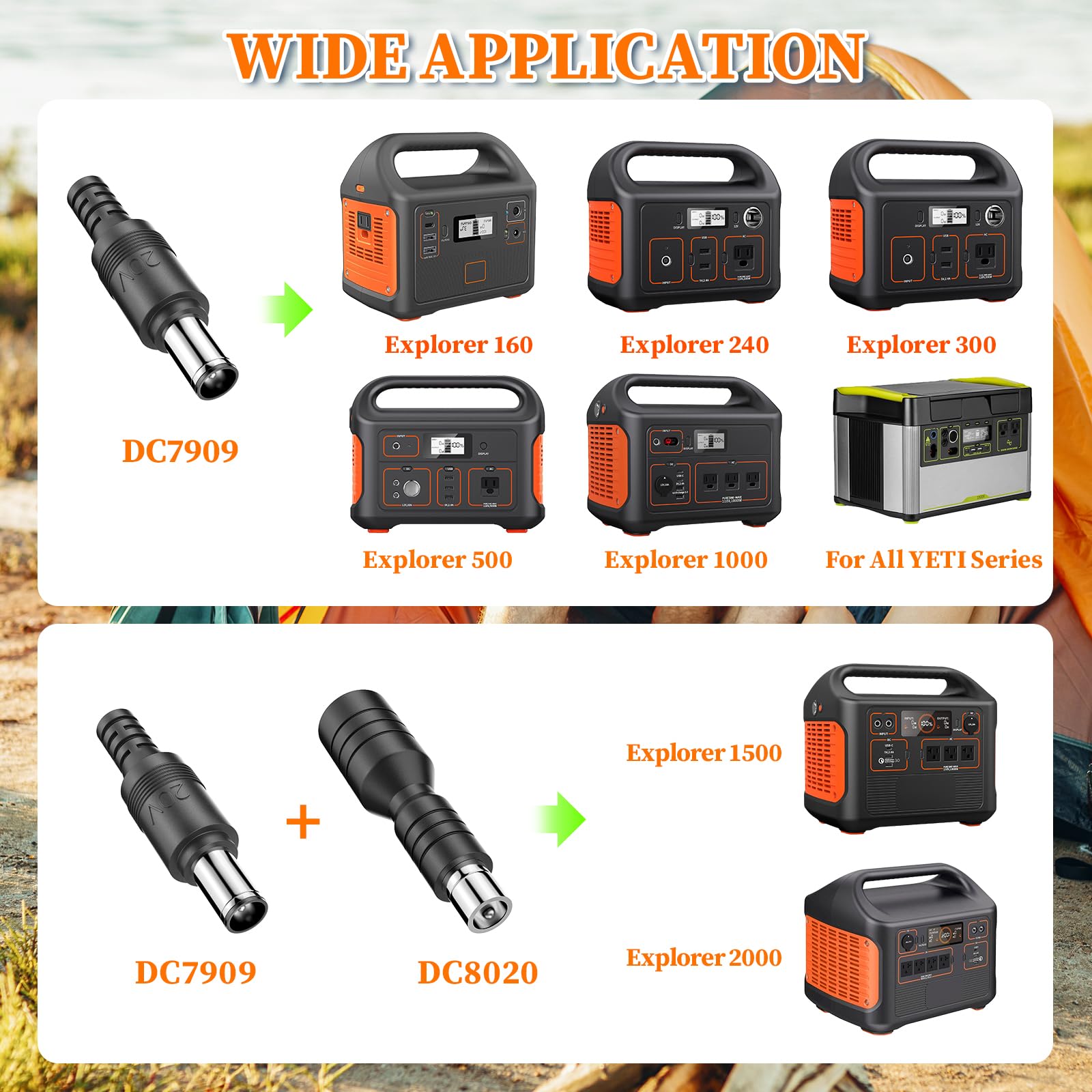 Snapklik.com : Solar Connector To DC8mm 20Ft Extension Cable For ...