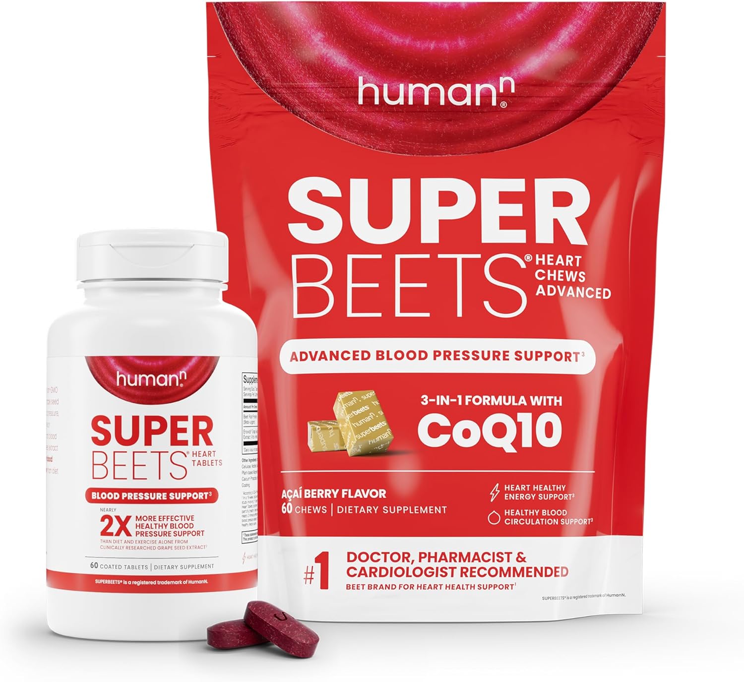 Amazon.com: Humann SuperBeets Heart Tablets & Advanced Chews : Health ...