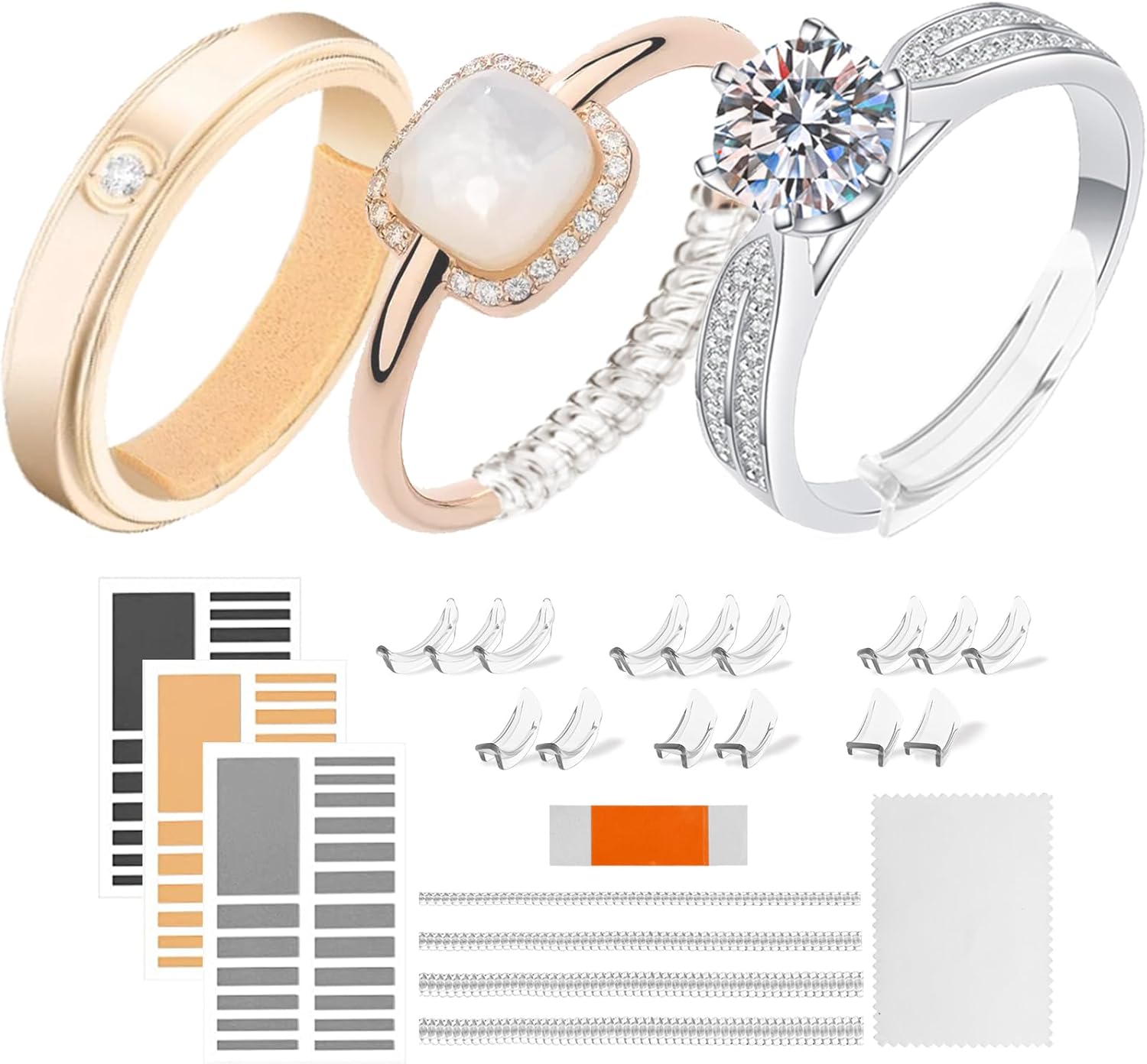 Heromor 22-Piece Invisible Ring Size Adjuster Set for Loose Rings ...