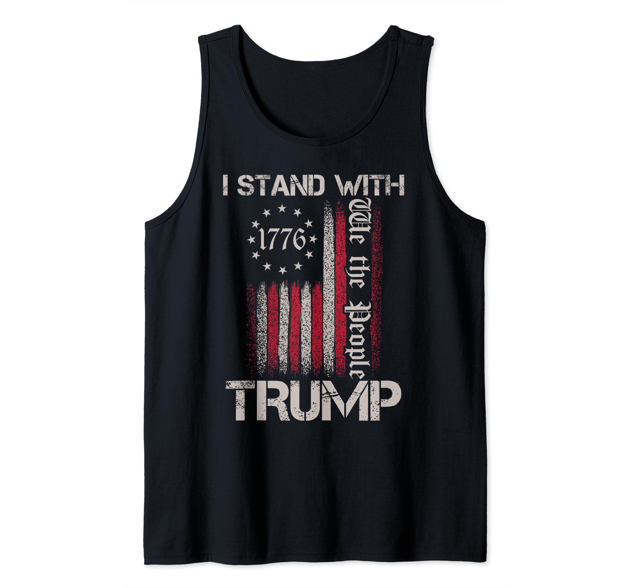 Amazon.com: I Stand With Trump American Flag Men Woman USA Vintage Tee ...