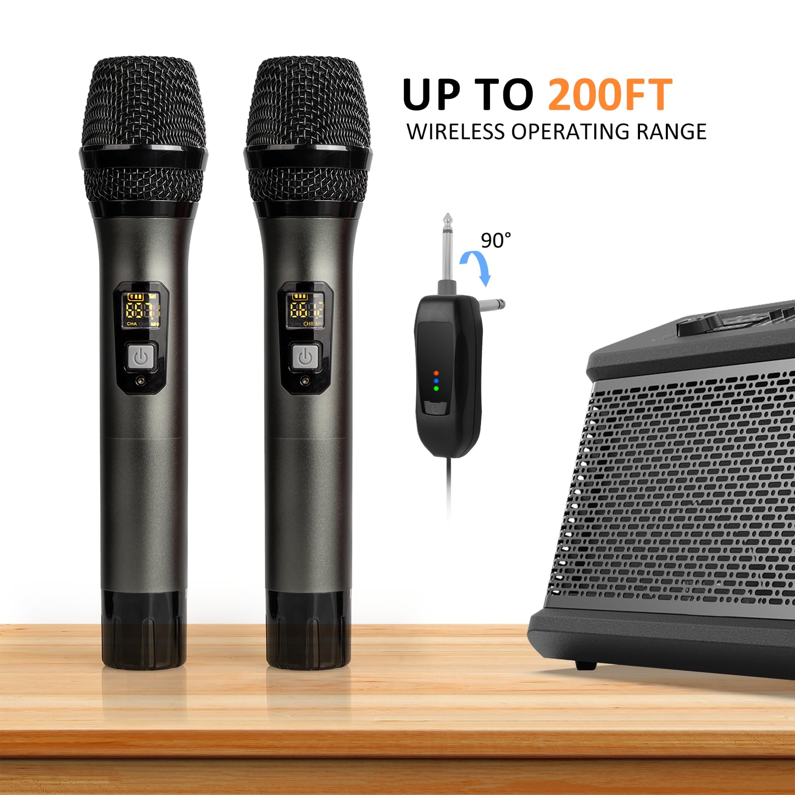 Snapklik.com : Soundgeek Wireless Microphone UHF Metal Dual Handheld Mic