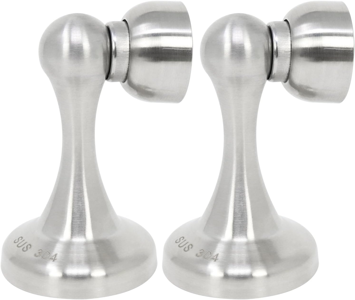 COM-FOUR® 2X Satin-Finished Stainless Steel Door retainers, Magnet ...