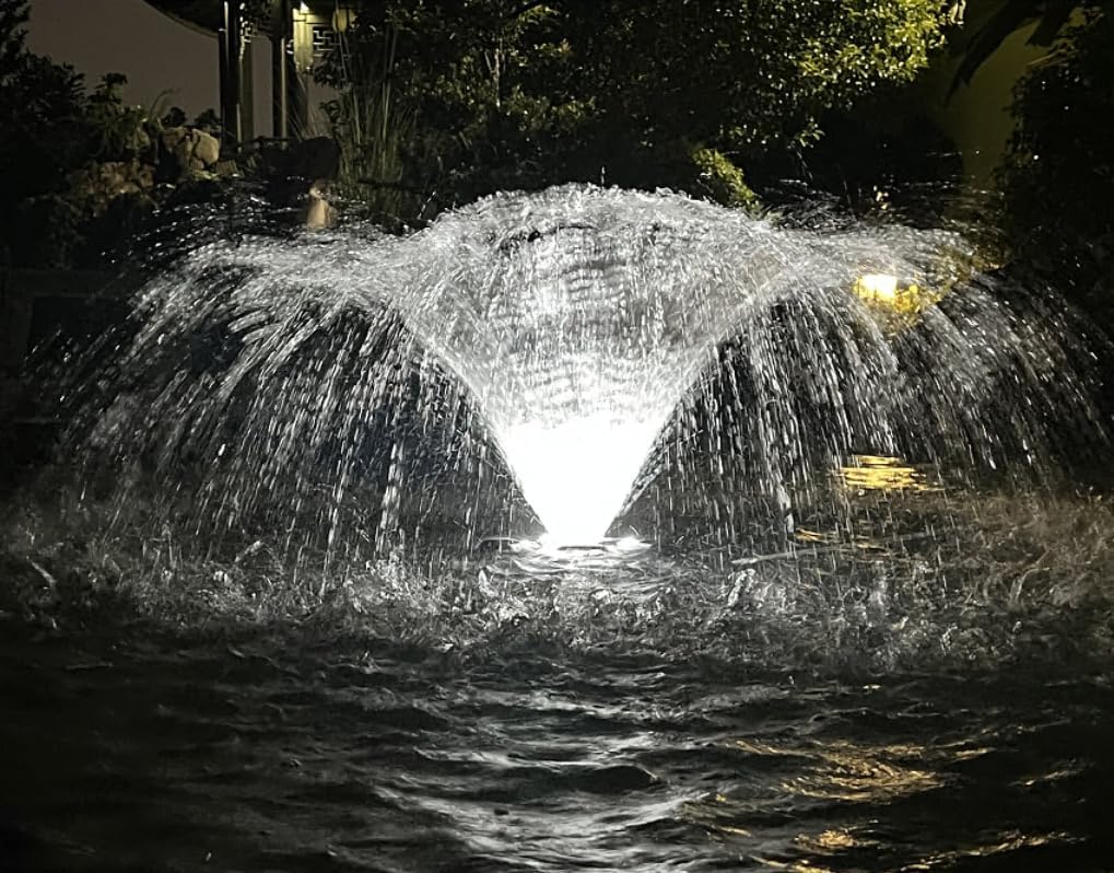 Amazon.com: Pond Fountain Aerator,10000 GPH, 8 White LED Lights ...