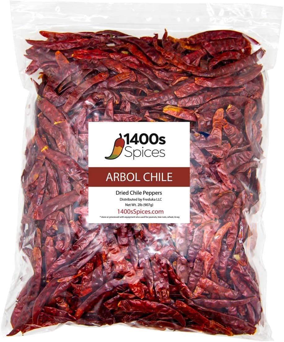 Amazon.com : 2lb Chile de Arbol Bulk, Food Service by 1400s Spices ...