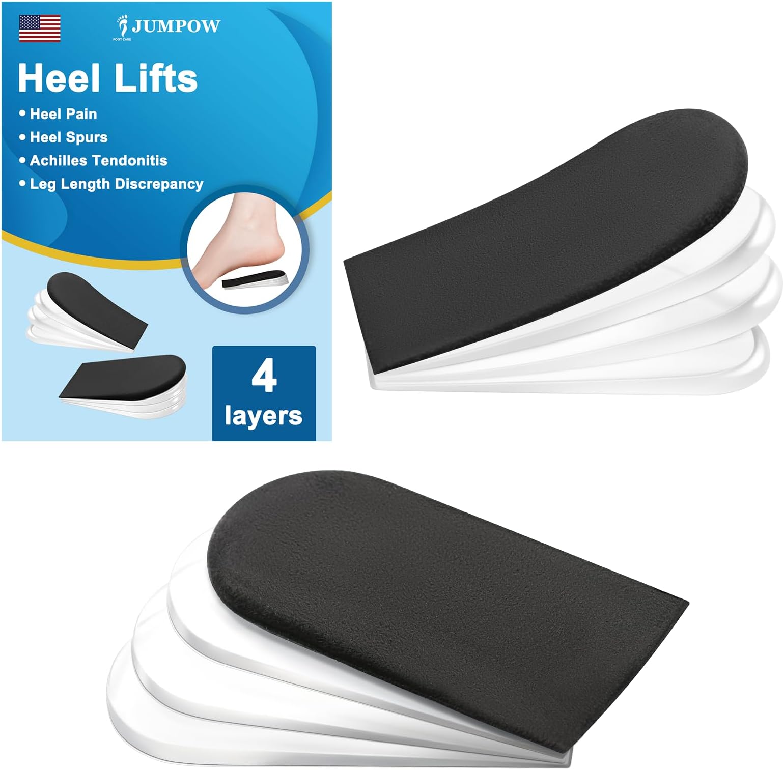 Amazon.com: Heel Lifts for Leg Length Discrepancy, 4 Layers ...