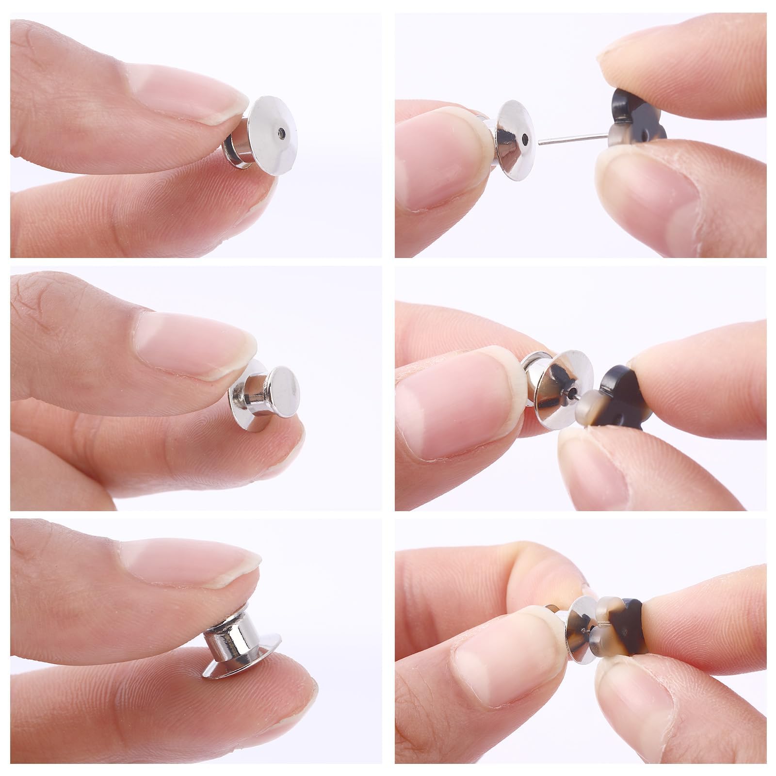 Snapklik.com : 200PCS Metal Locking Pin Backs, Pin Keepers Clasp Pin ...