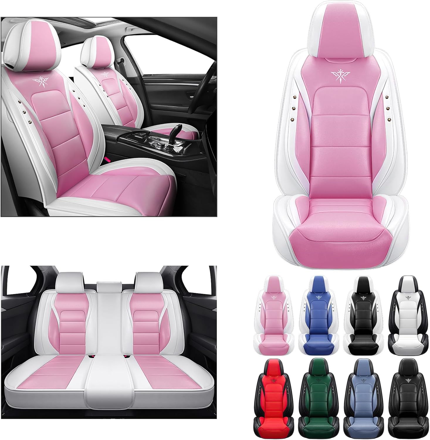 Amazon.com: Sijiuhao Pink Seat Covers for Cars,Fashion Seat Covers for ...