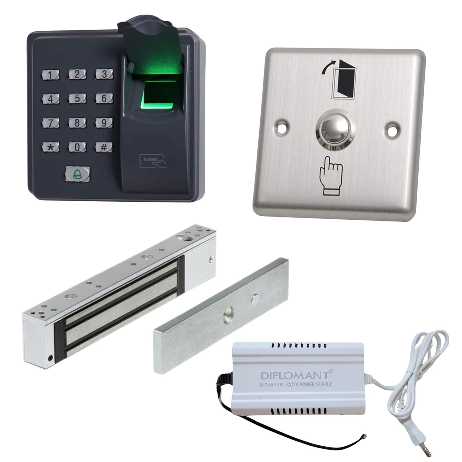 Combo-CN276 Fingerprint Access Control System with EM Lock, Exit Push ...
