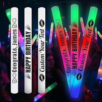 Amazon.com: 20-100PCS Custom Foam Light Up Sticks Bulk Personalized ...