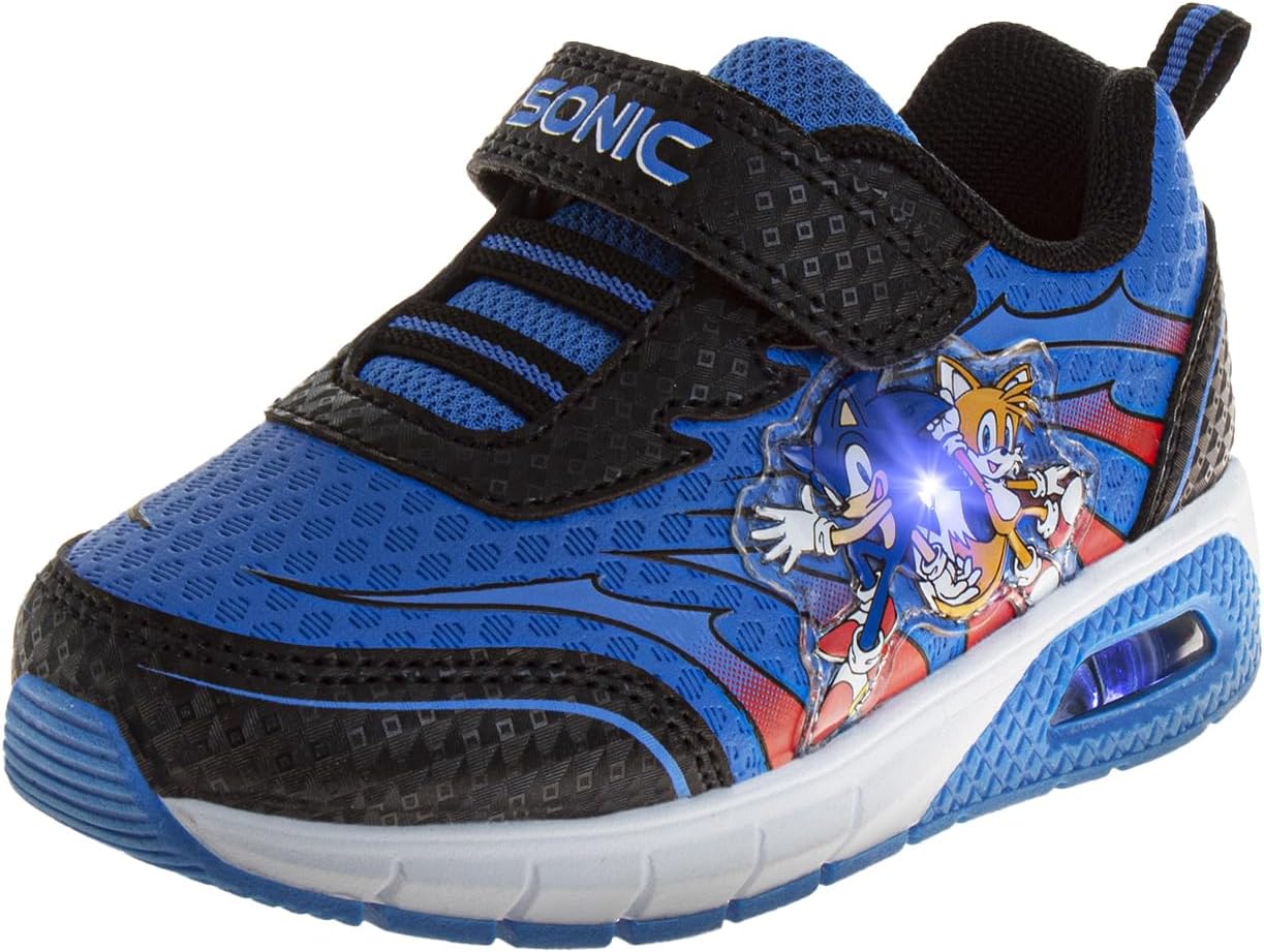 Josmo Kids Sonic the Hedgehog Sneakers LED Light Up Shoe (Toddler ...