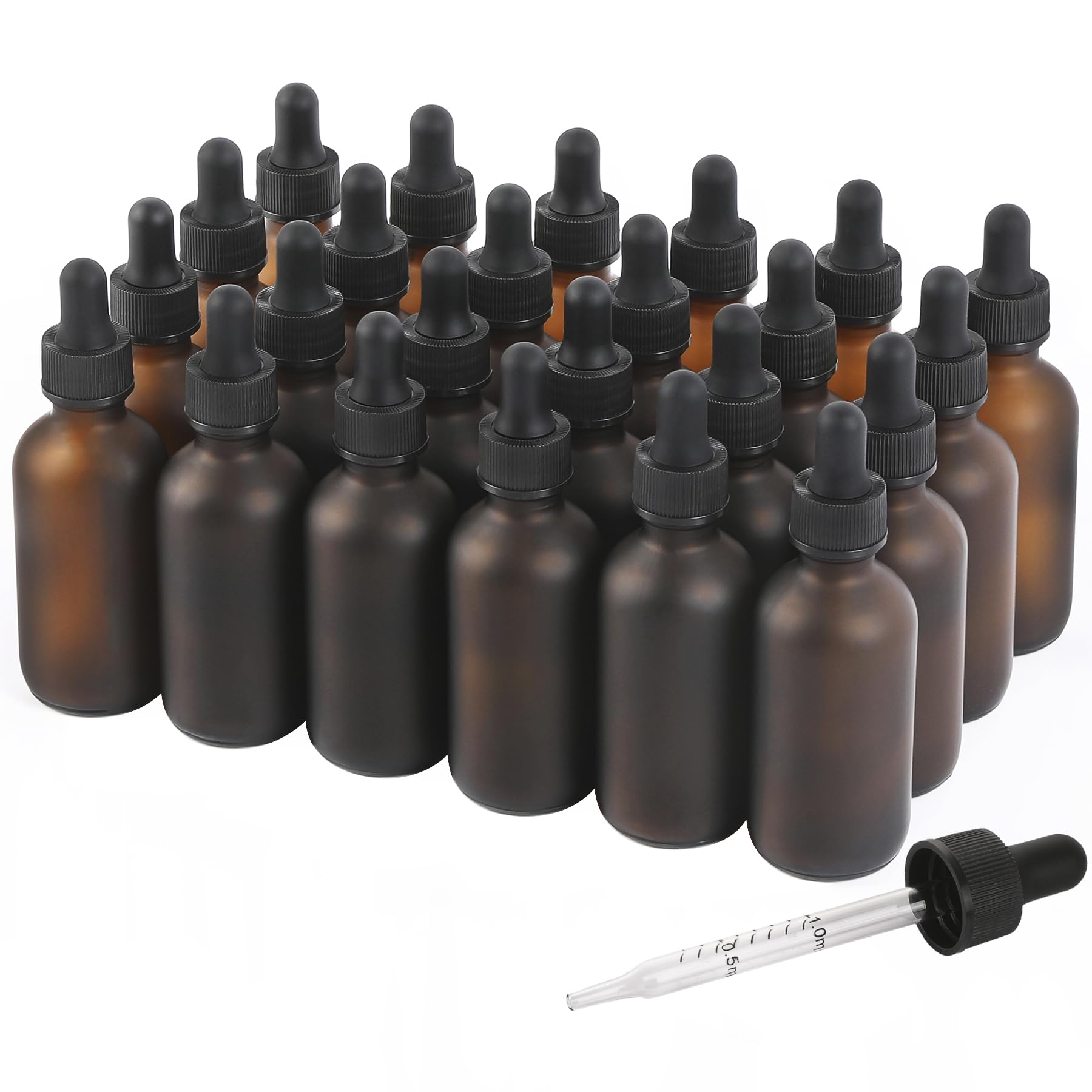 Amazon.com: NOOEEISS 24 Pack, 2oz Glass Dropper Bottle, Preety Texture ...