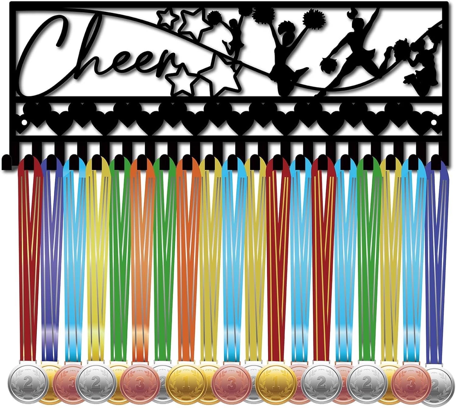 Amazon.com: CREATCABIN Cheerleader Medal Holder Display Dance Medal ...