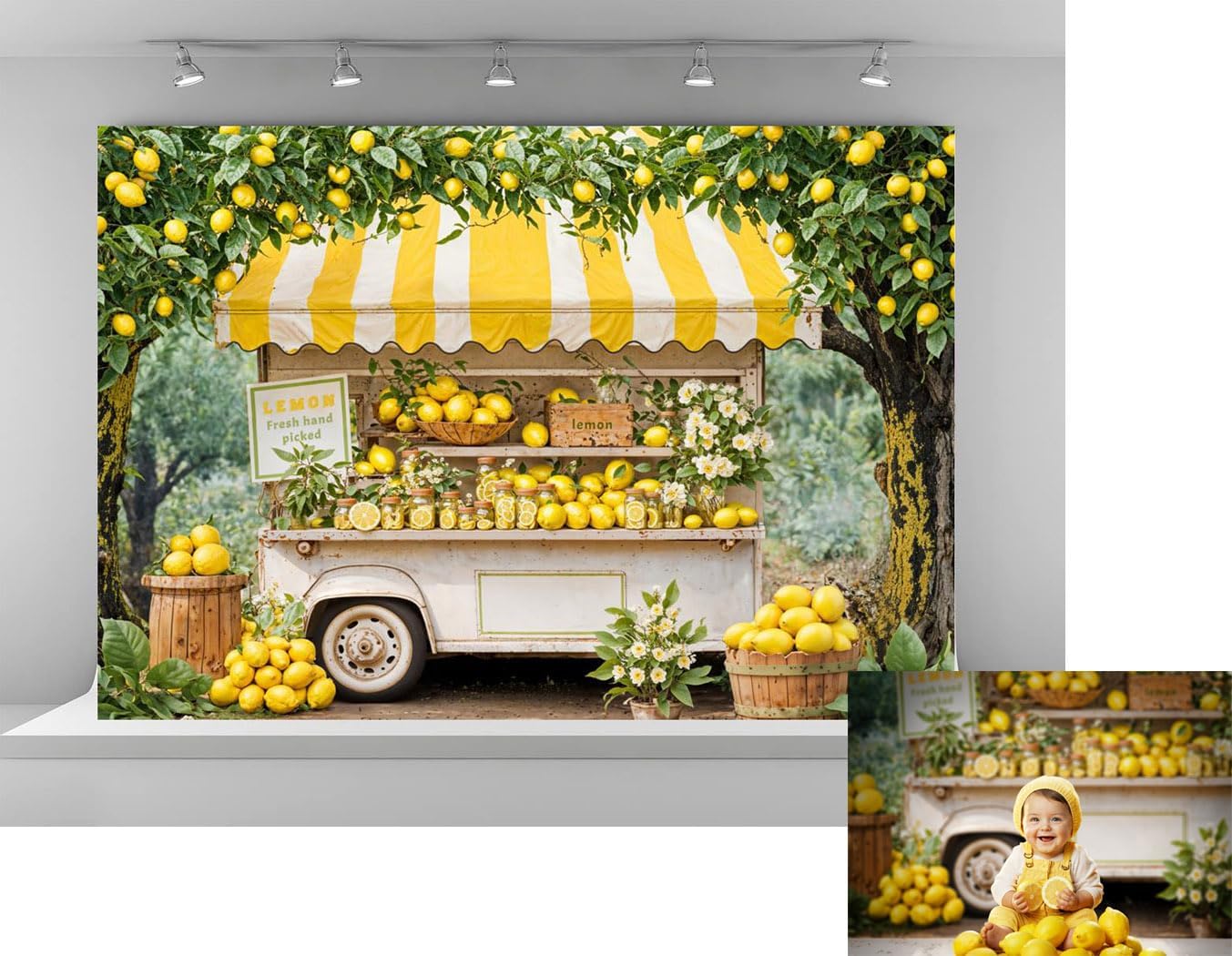 Amazon.com : Fruit World Backdrop Lemon Photography Background Themed ...