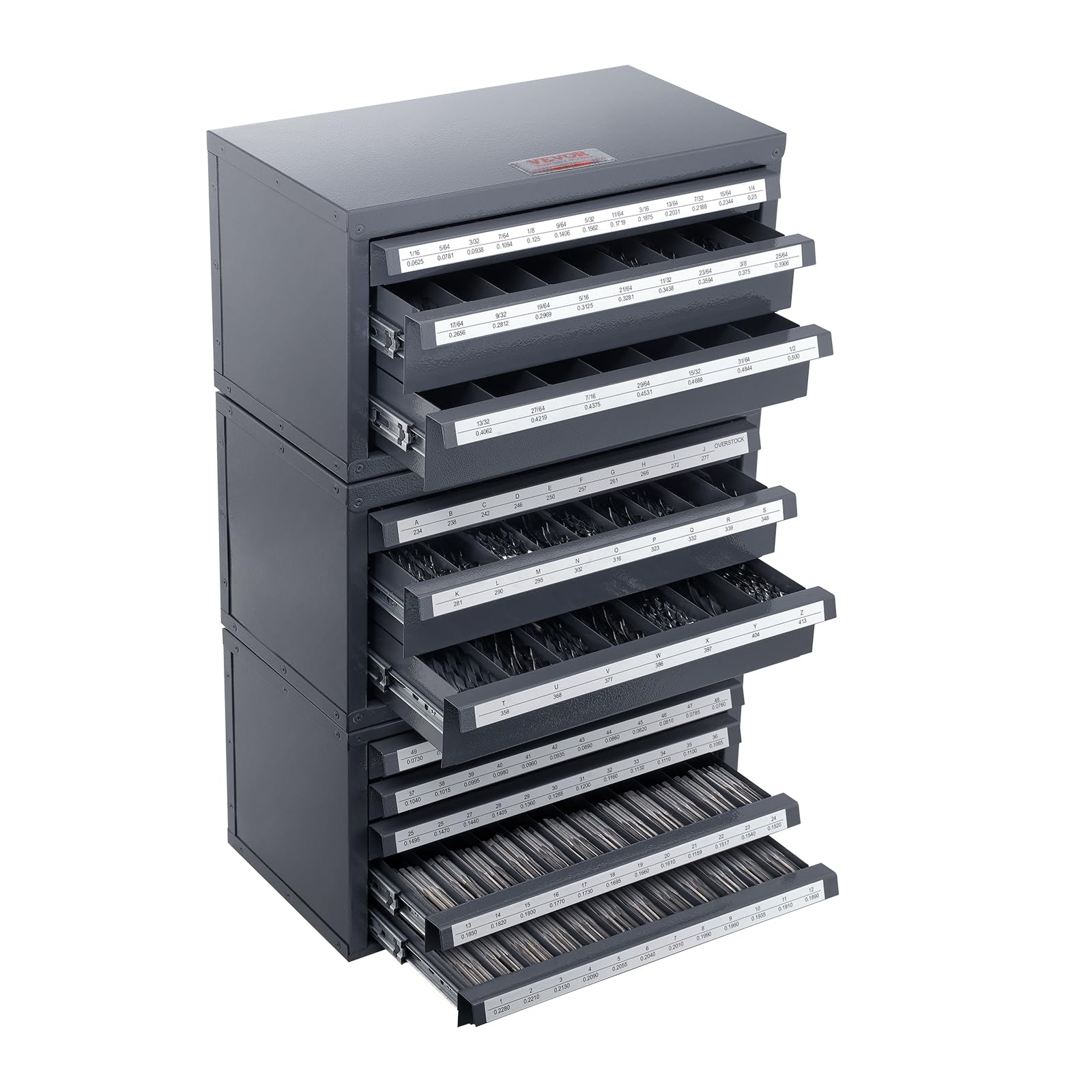 Snapklik.com : Drill Bit Dispenser Cabinet Set, Three-Drawer For 1/16 ...