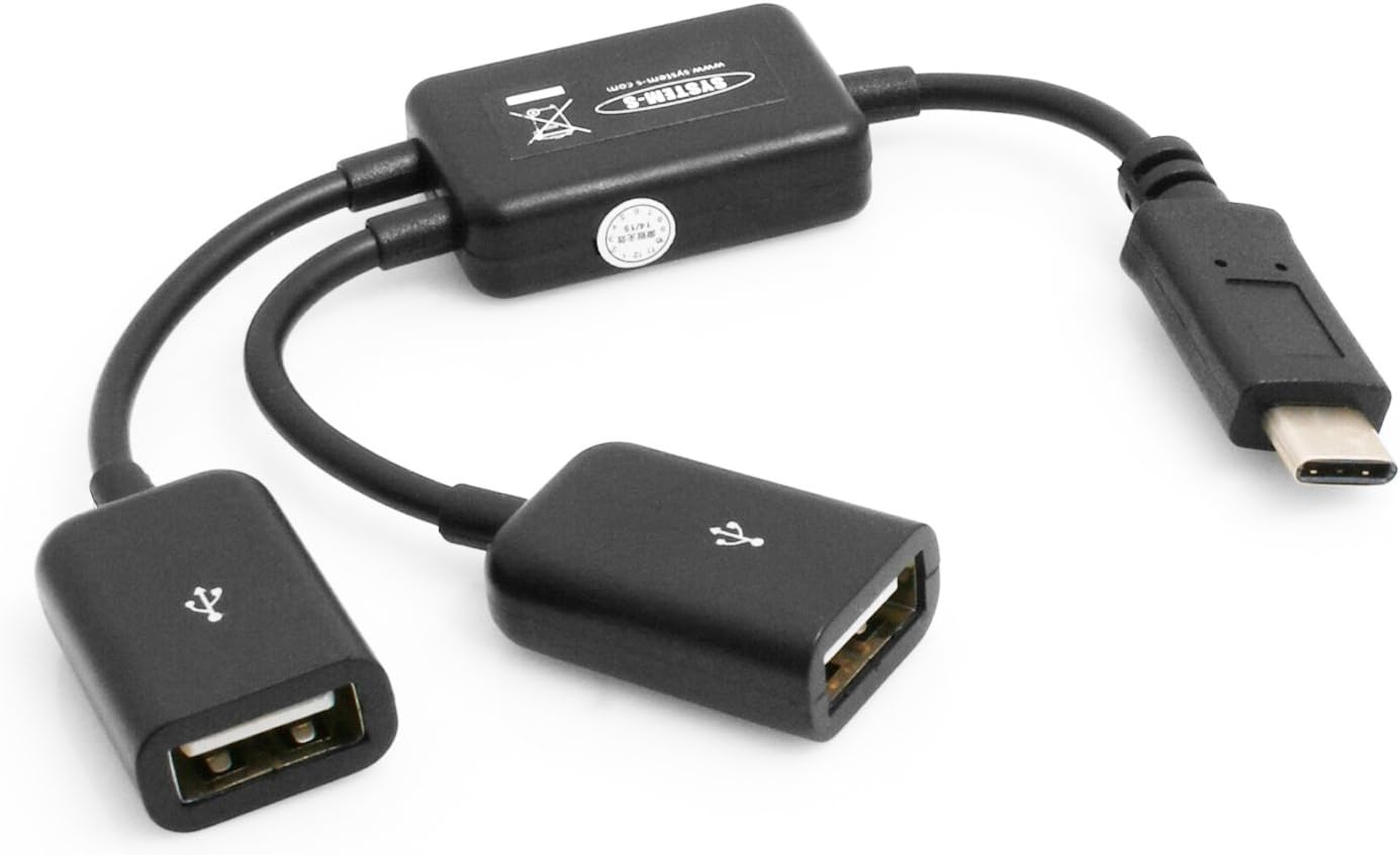 System-S Y- Kabel USB 3.1 Typ C Male zu 2 X USB Typ A Female Y-Splitter Hub Adapter Kabel ...