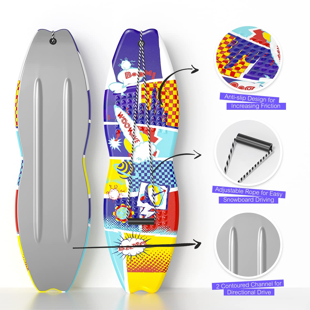 Snapklik.com : WOOWAVE Premium Foam Snowboard Snow Sleds For Kids 42 ...