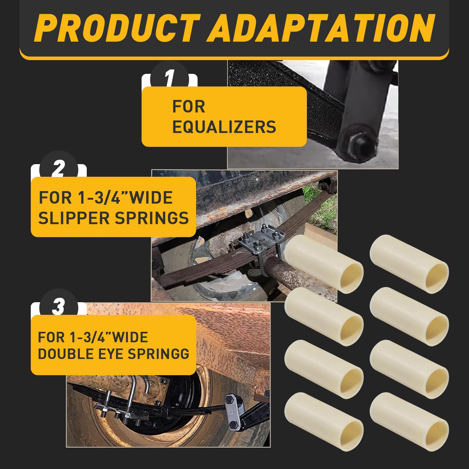 Snapklik.com : 722106 Nylon Trailer Leaf Spring Bushings 9/16" I.D. X 1 ...