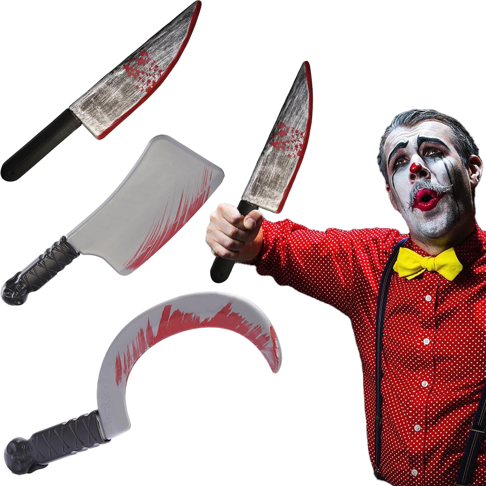 XineYuor Halloween Knife with Blood, 3 Pieces, Bloody Knife, Plastic ...
