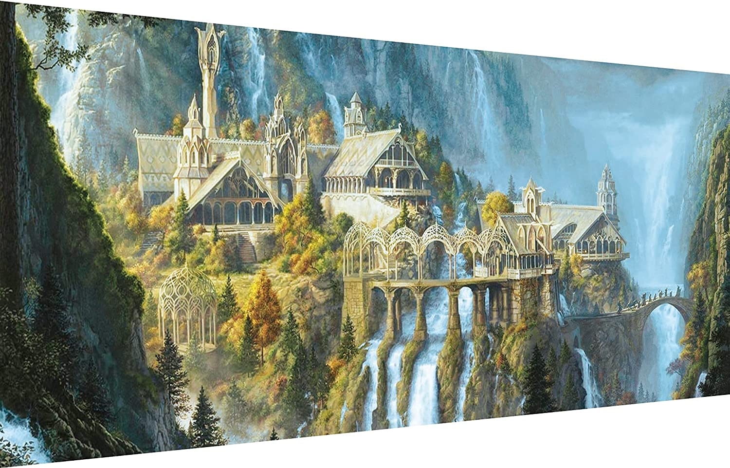 YALKIN Large Landscape Castle Diamond Art (35.5 x 15.7inch) DIY 5D ...