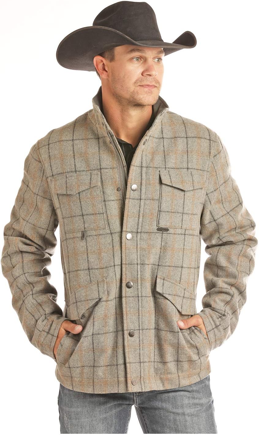 Powder River Outfitters Men's Heather Plaid Coat - 92-2636 at Amazon ...