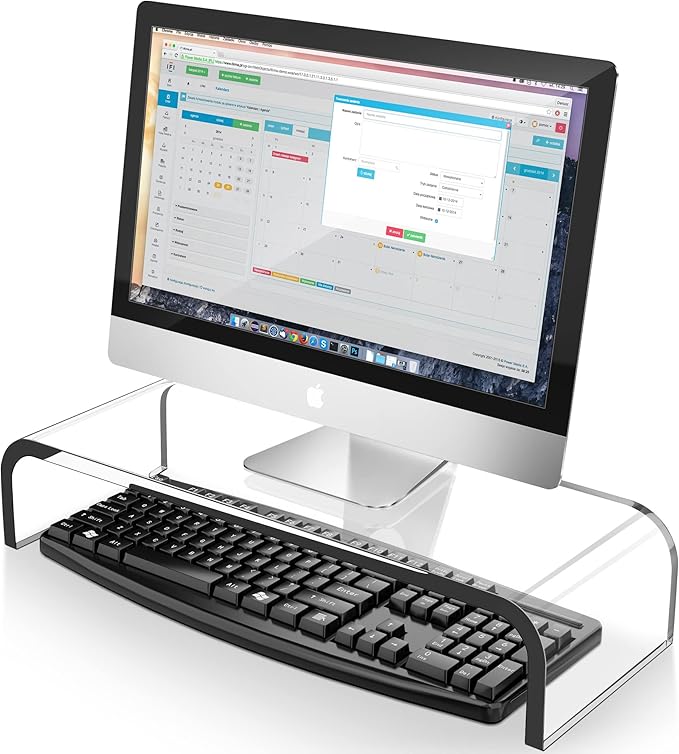 Amazon.com: AboveTEK Premium Acrylic Monitor Stand, Custom Size Monitor ...