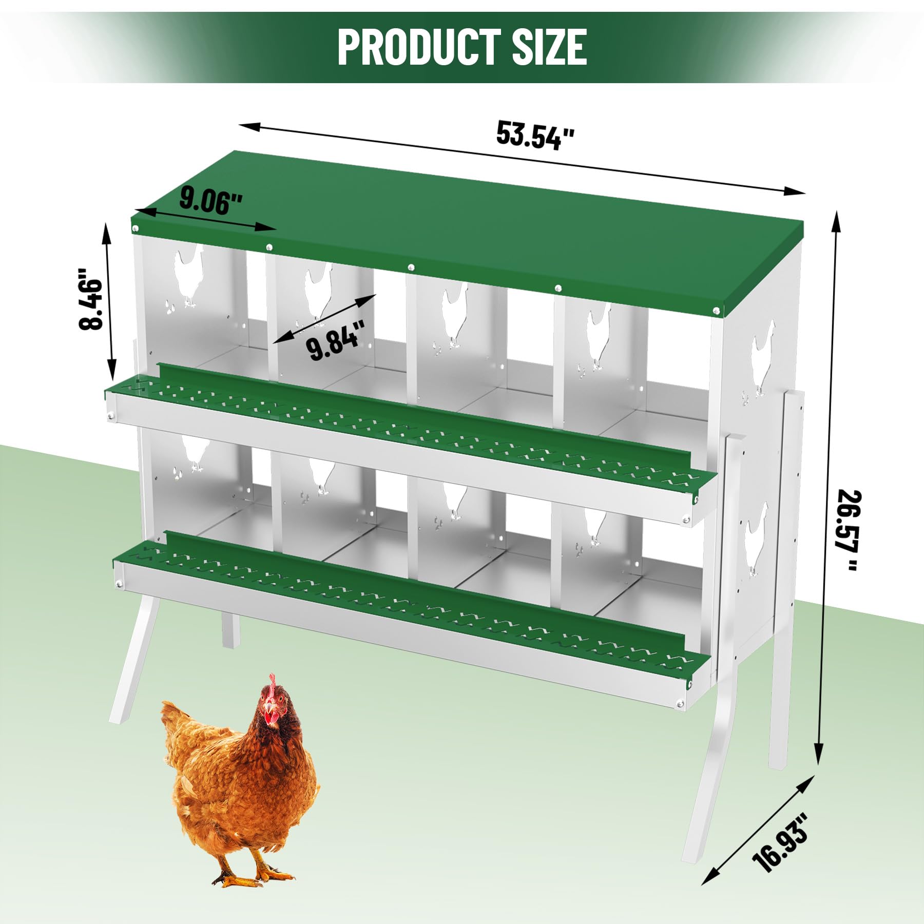 Snapklik.com : Chicken Nesting Box, 8 Compartment Metal Chicken Nesting ...