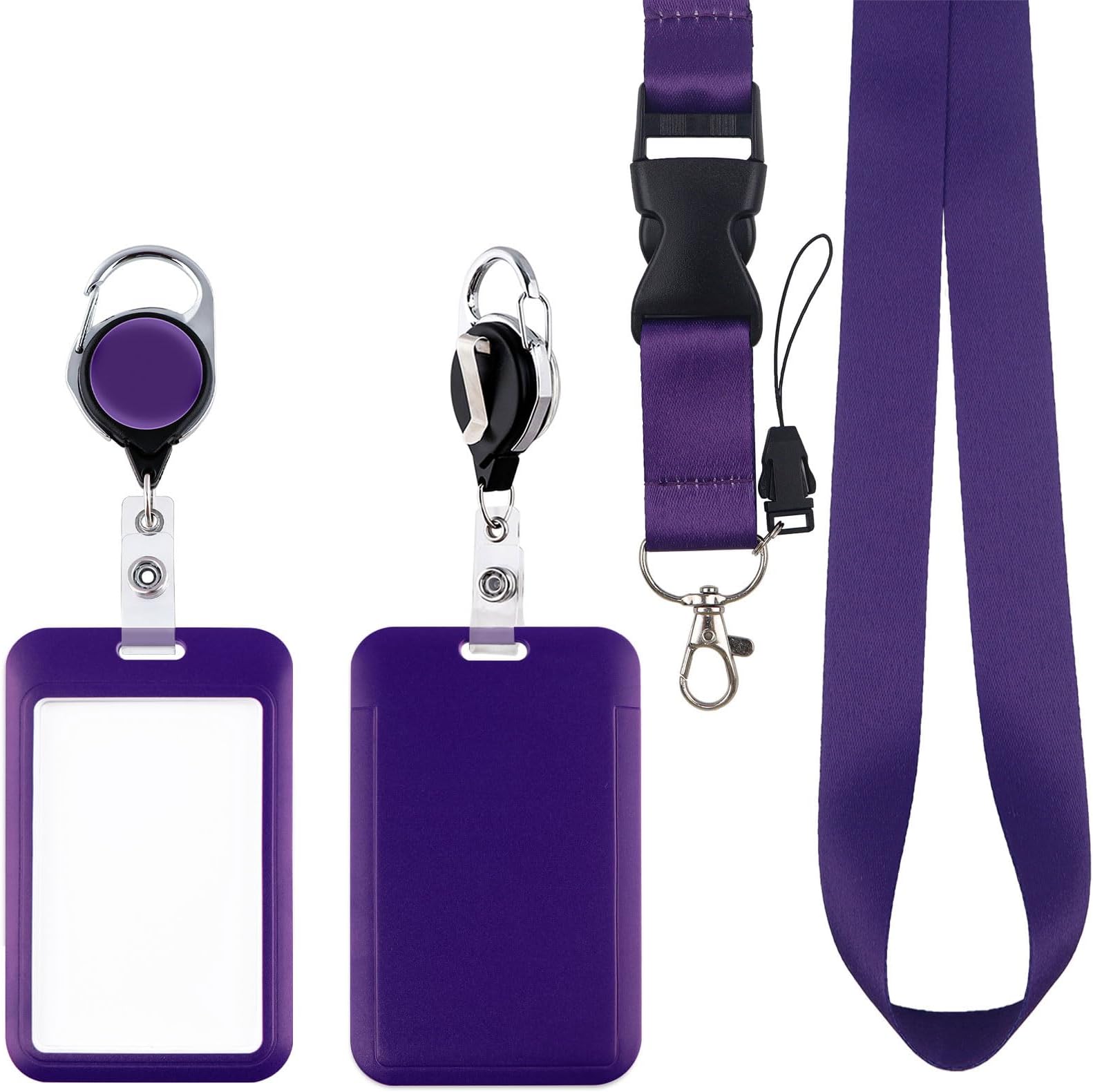 Amazon.com : Dark Purple Lanyard with ID Holder Lanyard for Keys ID ...