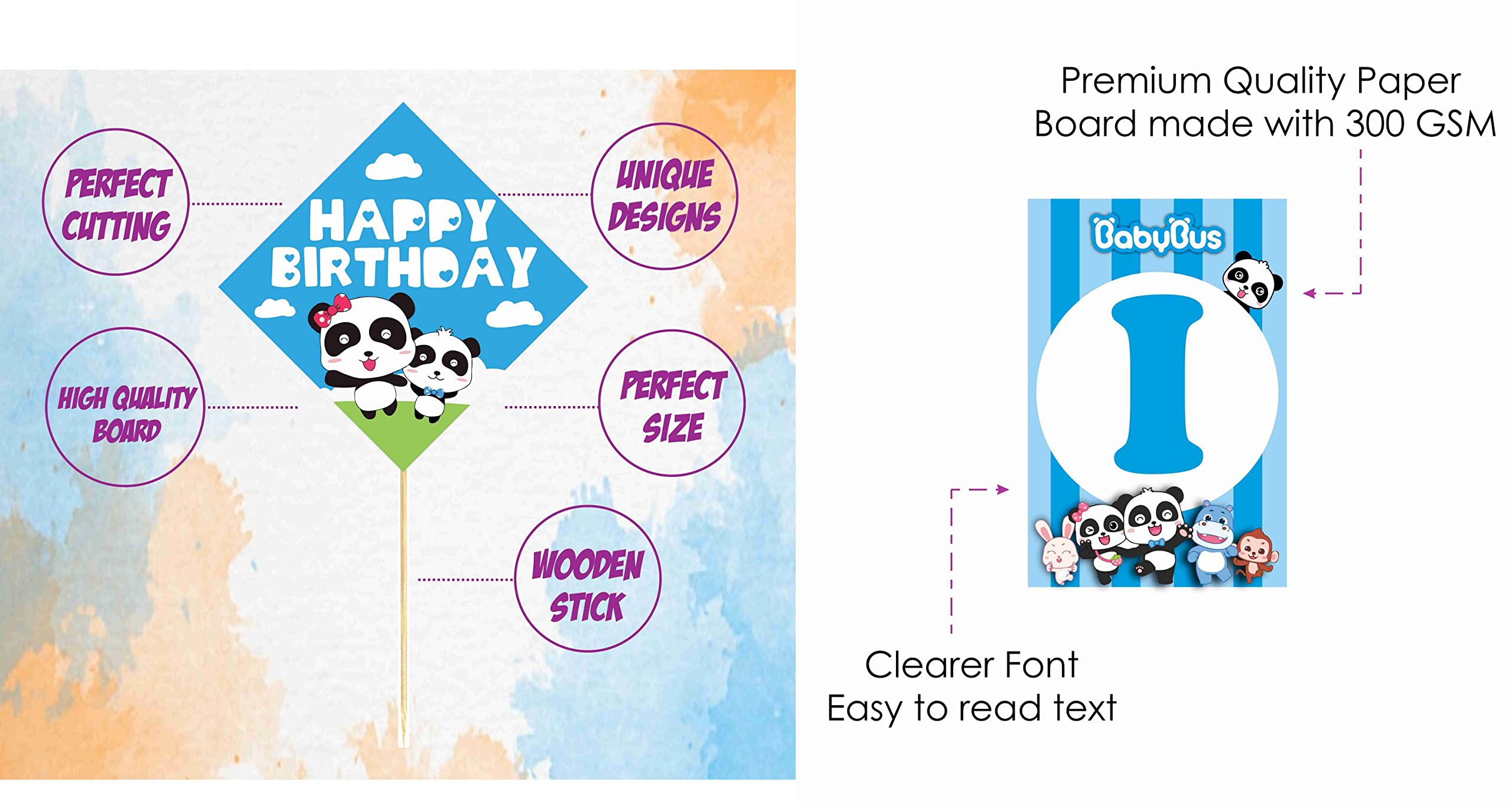 Partyzon Baby Bus Theme Props Banner Swirls For Babybus Theme ...