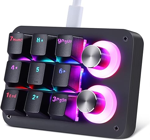 Koolertron One Handed Gaming Keyboard，9 Keys Macro Mechanical Keypads ...
