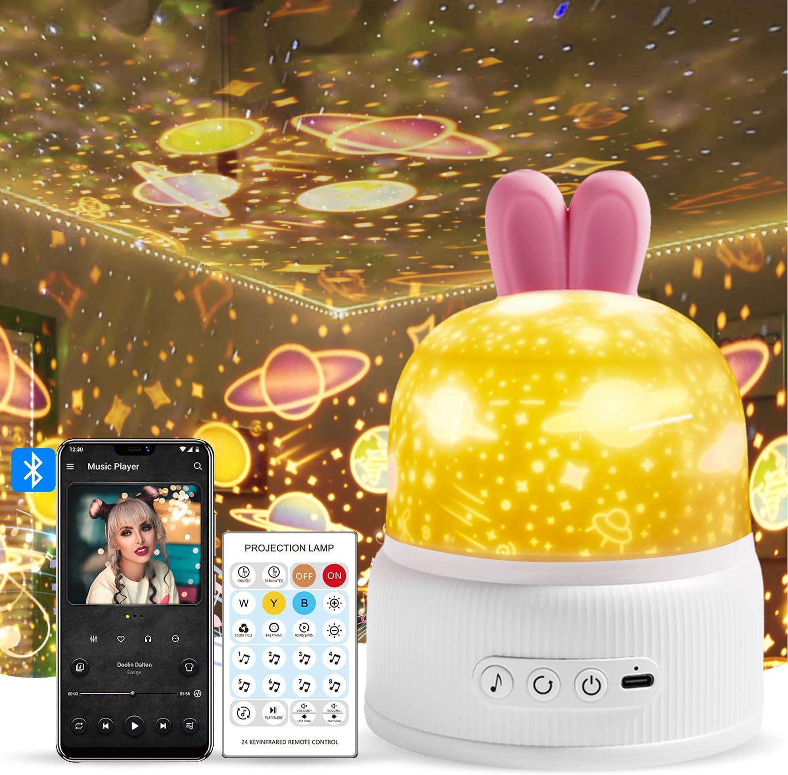 Moredig Veilleuse Musicale et Lumineuse, Veilleuse Projecteur Bebe ...