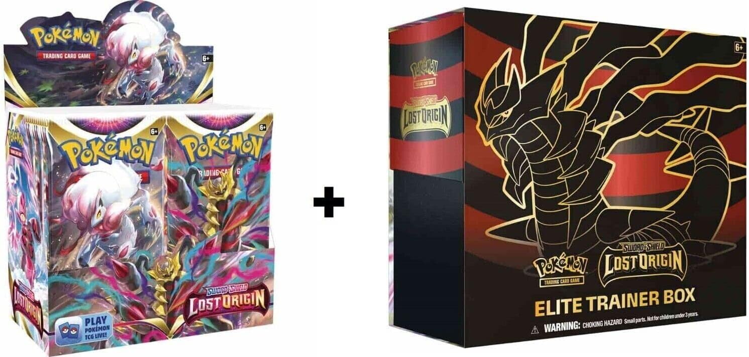 Amazon.com: Pokemon Sword and Shield Lost Origin Booster Box + Elite ...