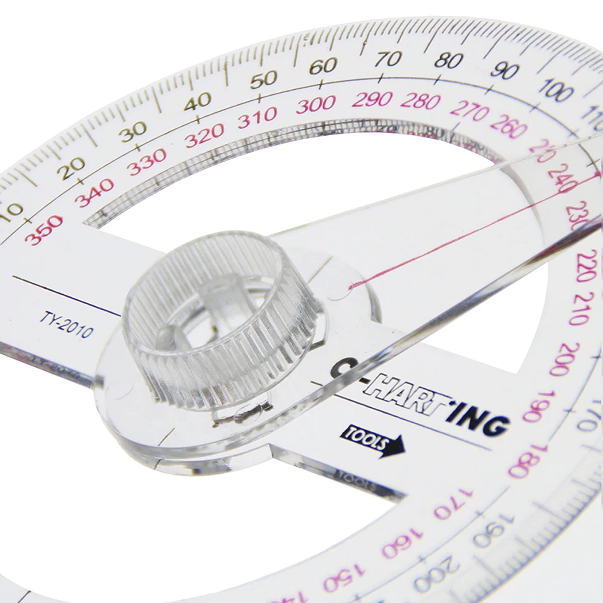 Buy Clear Plastic 10cm 360 Degree Protractor with Swing Arm - Angle ...