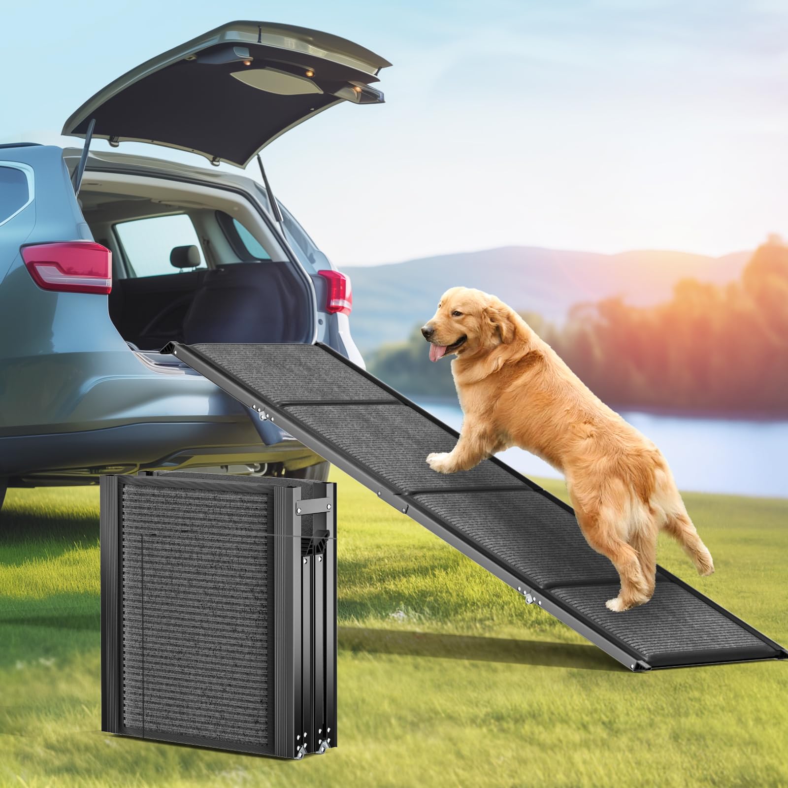 Dog Ramp for Cars, Extra Long 170cm Foldable Dog Ramps with Non-Slip ...